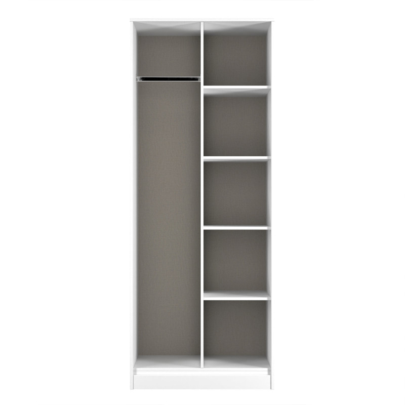 Fluted Tall Open Shelf Wardrobe | Ready Assembled Bedroom Furniture ...