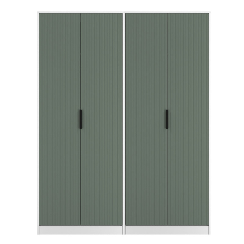 Fluted Tall 4 Door Wardrobe | Ready Assembled Bedroom Furniture | Quick ...