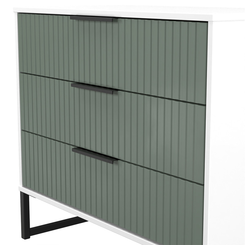 Fluted 3 Drawer Chest | Ready Assembled Bedroom Furniture | Quick ...