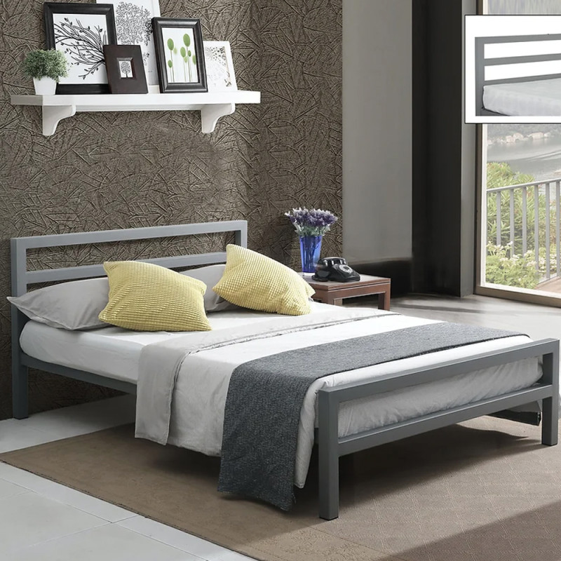 City Block Grey Metal Bedframe | The Bedroom Shop | Delivered ...