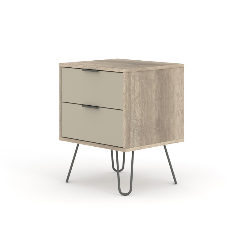 Portree Driftwood 2 Drawer Bedside | Flatpack Furniture | Quick Delivery