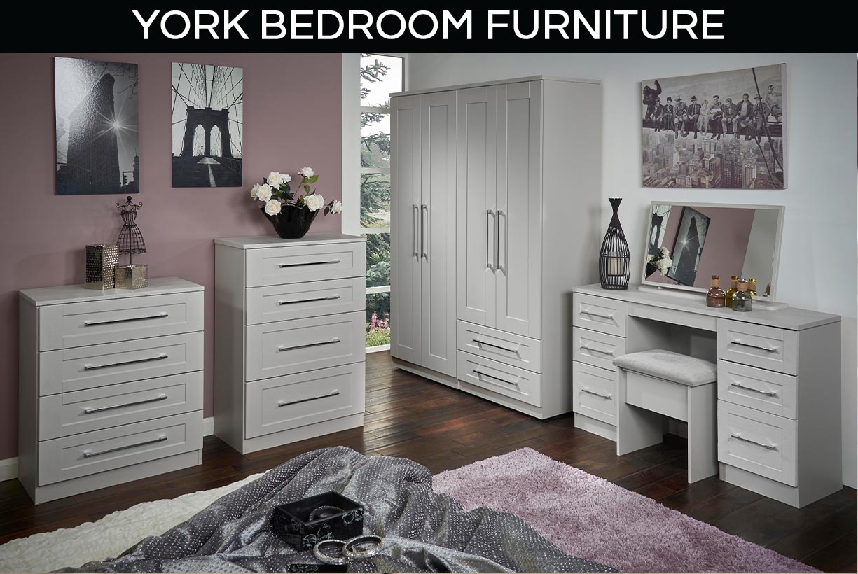 York Bedroom Furniture | Ready Assembled | 10% Deposit